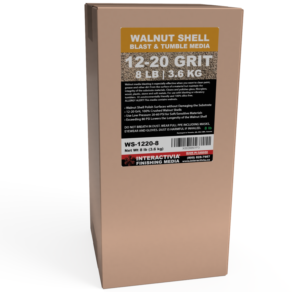 Walnut Shell #12-20 - 8 lb | Interactivia Blast and Tumble Finishing Media